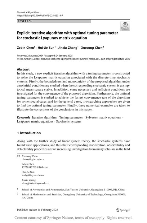 Explicit Iterative Algorithm With Optimal Tuning Parameter For