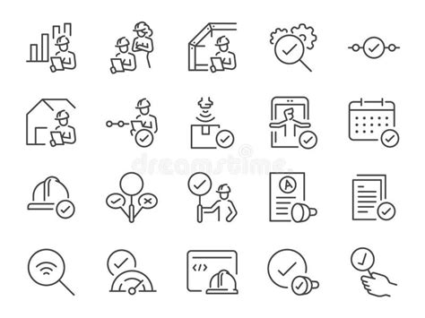 Inspection Icon Set It Included Inspector Qa Qc Quality Control And More Icons Editable