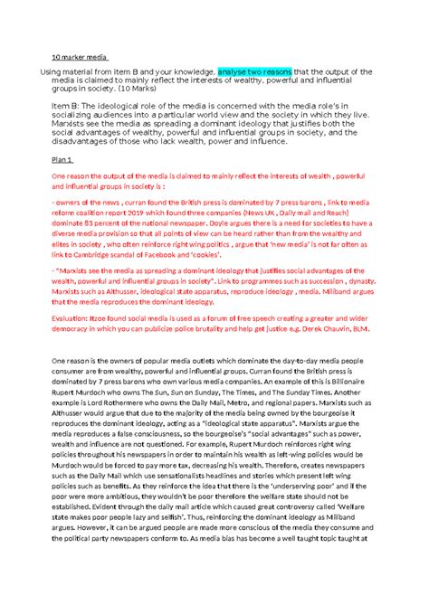 10 Marker Media Essay 10 Marker Media Using Material From Item B
