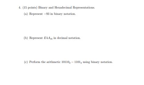 Solved 4 15 Points Binary And Hexadecimal