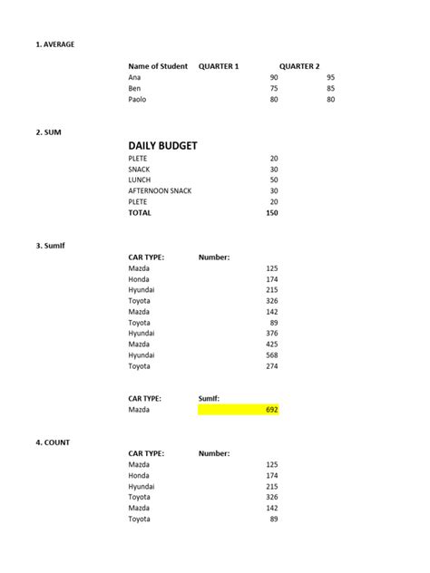 Basic Operation Excel Download Free Pdf Car Manufacturers Of Japan