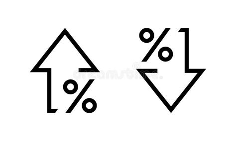 Percent Arrow Up And Down Icon Percentage Growth And Decline Sign