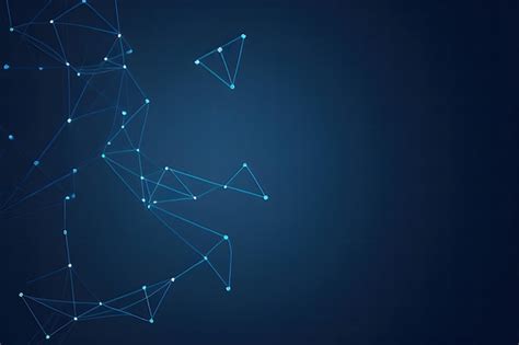 Abstract Connected Dots And Lines On Blue Background Communication And