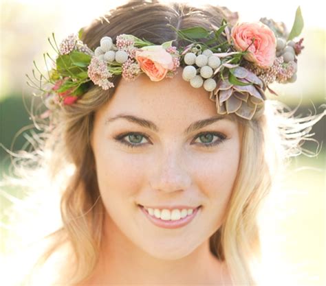 Wedding Hairstyles Beautiful Floral Crowns For Boho Brides