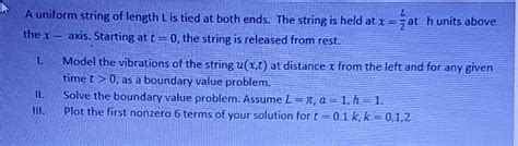 Solved A Uniform String Of Length L Is Tied At Both Ends Chegg Com