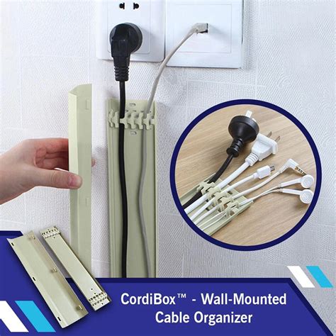 Wall Mounted Cable Organizer Holder Wire Storage T Grandado