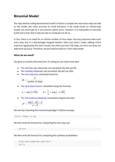 binomial model binomial model the idea behind coding the binomial