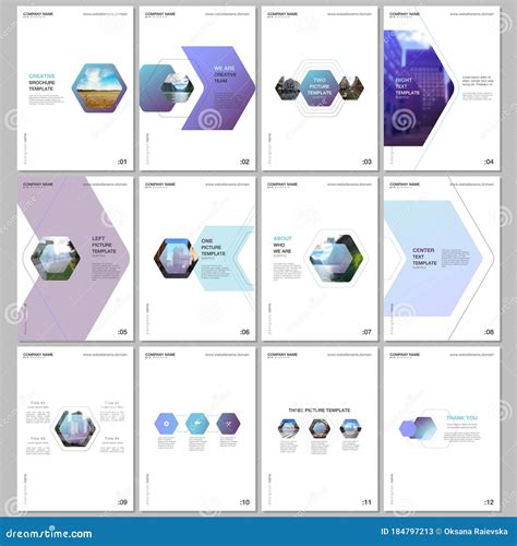 Creative Brochure Templates With Colorful Hexagonal Design Background Hexagon Style Pattern