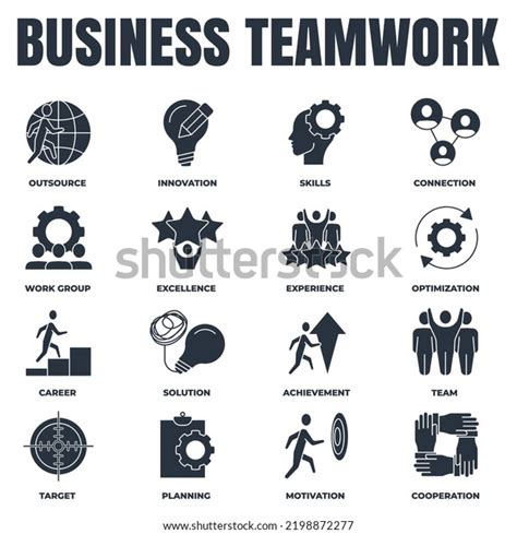 Set Business Teamwork Icon Logo Vector Stock Vector Royalty Free 2198872277 Shutterstock