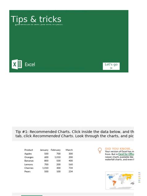 Tips And Tricks1 Pdf Microsoft Excel Application Software