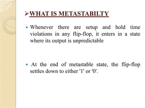 Metastability MTBF Synchronizer Synchronizer Failure PPTX Physics Science