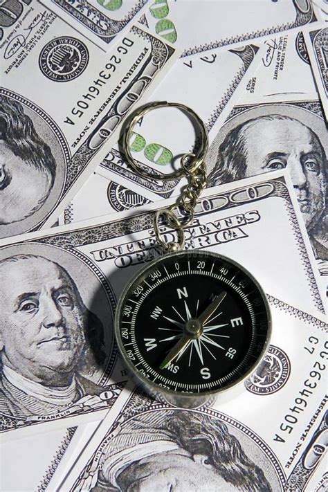 Compass Over Money Stock Image Image Of Ideas Directional 1877645