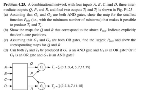 Solved Problem 425 A Combinational Network With Four