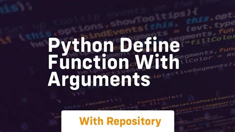 Python Define Function With Arguments Youtube