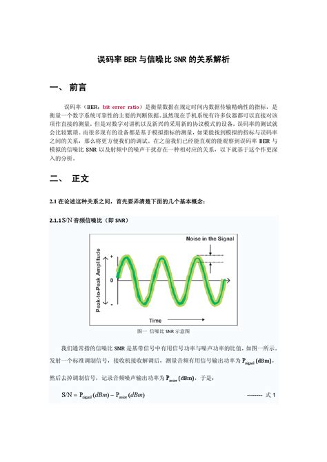 误码率ber与信噪比snr的关系解析文档之家
