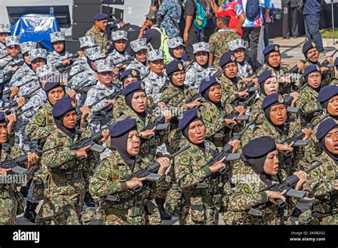 Female Soldiers Of Malaysian Army And Royal Malaysian Navy During 65th