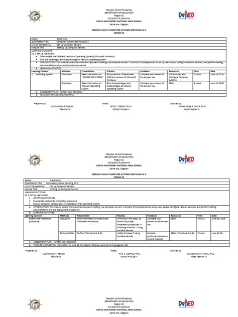 Css Session Plan Grade 10 Pdf Clientserver Model Peer To Peer