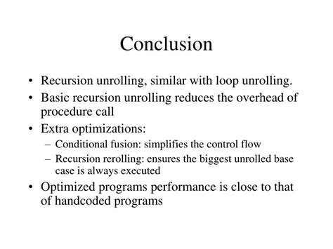Ppt Recursion Unrolling For Divide And Conquer Programs Powerpoint