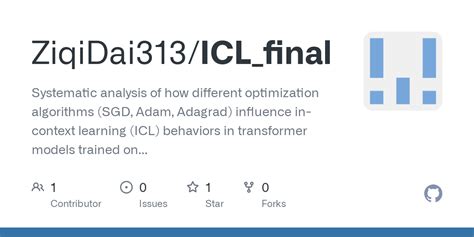Github Ziqidai313iclfinal Systematic Analysis Of How Different Optimization Algorithms Sgd