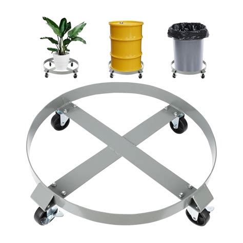55 Gallon Drum Dolly Set Of 2 4 Wheels 1000lbs Load Capacity 67cm