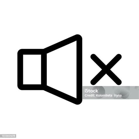 스피커 끄기 라인 아이콘 음소거 금지 된 소리 웹 사이트 디자인 로고 앱 Ui 웨비나 화상 채팅 요법을 위한 스피커의 개요 아이콘입니다 벡터 개념에 대한 스톡 벡터 아트 및