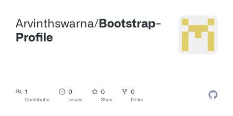 Github Arvinthswarna Bootstrap Profile
