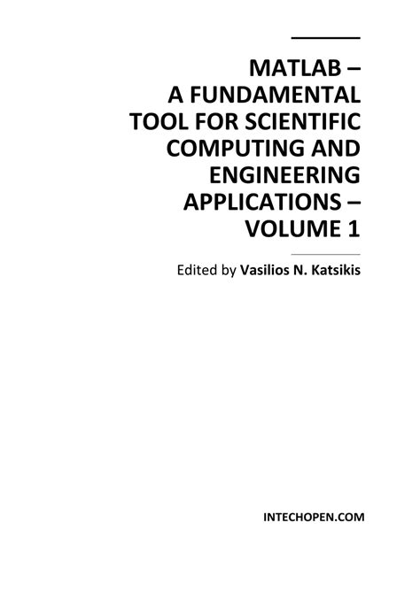 Pdf Matlab A Fundamental Tool For Scientific Computing And