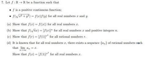 solved 7 let f r → r be a function such that f is a