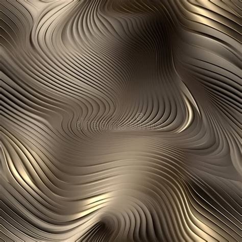 Seamless Tile Of Metalic Wavy Abstract Background Generative Ai Stock Illustration