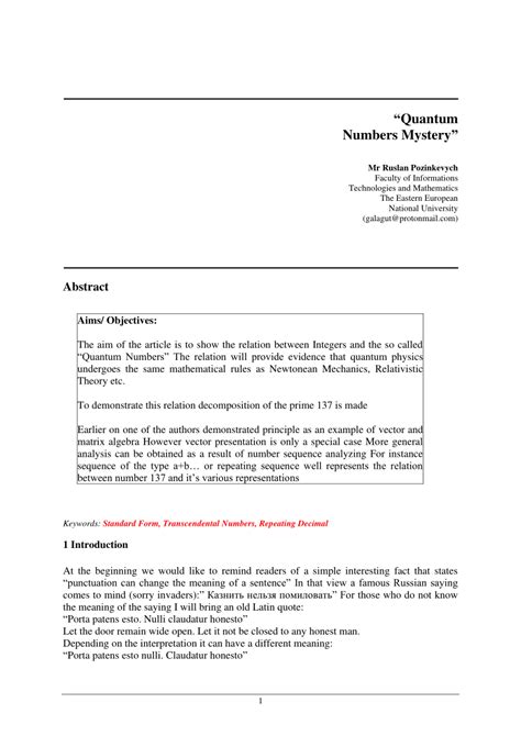 PDF Quantum Numbers Mystery