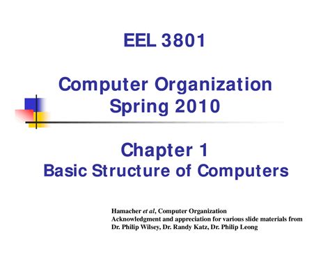 Introduction Of Computer Organization Lecture Slides Eel 3801 Docsity