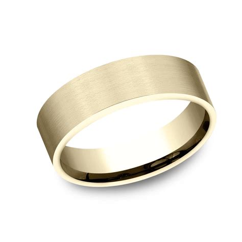 The Lieutenant Mens Wedding Band In 14k Yellow Gold 7mm Width By Be