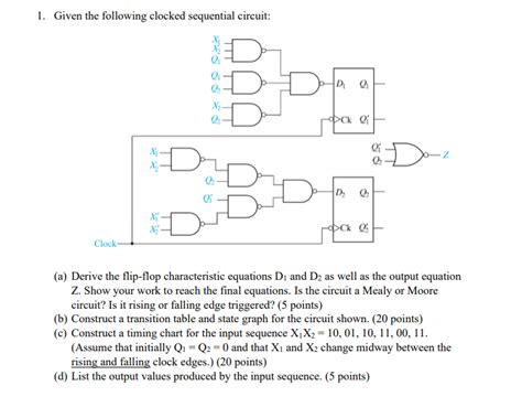 solved 1 given the following clocked sequential circuit