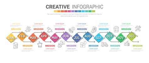 인포그래픽 올 월 플래너 디자인 및 프레젠테이션 비즈니스는 12가지 옵션 단계 또는 프로세스를 통해 비즈니스 개념에 사용할 수 있습니다 12에 대한 스톡 벡터 아트 및 기타