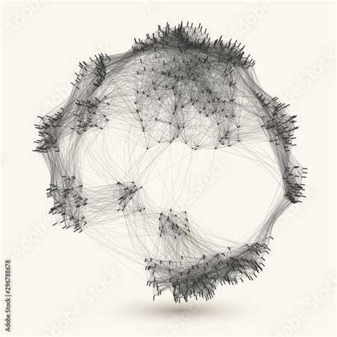Creative Data Visualization Global Data Network Connected Nodes