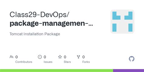 GitHub Class29 DevOps Package Managemen Tomcat Installation Tomcat