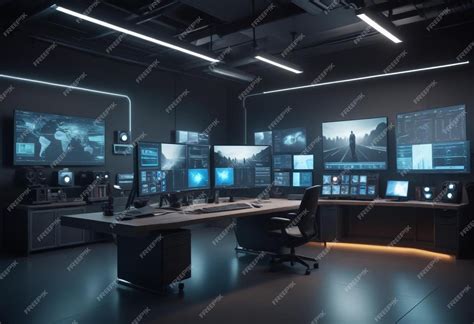 Advanced Cyber Security Command Center Hightech Computer Room For Modern Threat Management