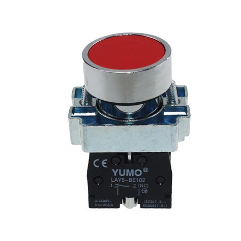 Lay5 Ba45 Red Metal Switch Nonc Industrial Momentary Spring Return