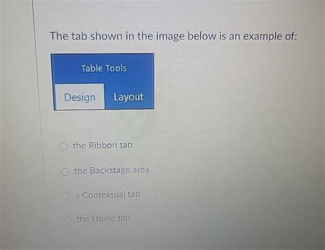 Solved The Tab Shown In The Image Below Is An Example Ofthe