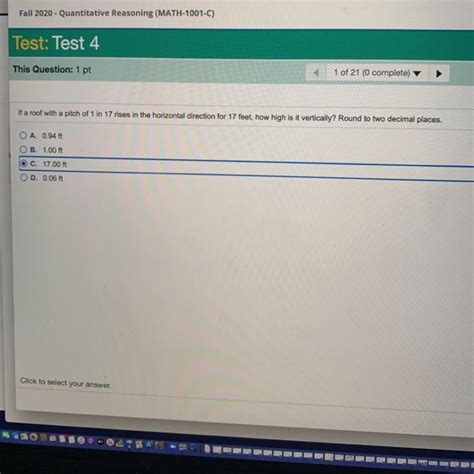 Solved Fall 2020 Quantitative Reasoning Math 1001 C
