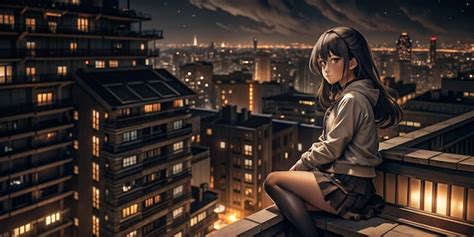 Anime Girl Urban Night Pictures Freepik