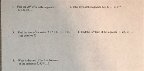 solved 1 find the 20th term in the sequence 4 6 8 10
