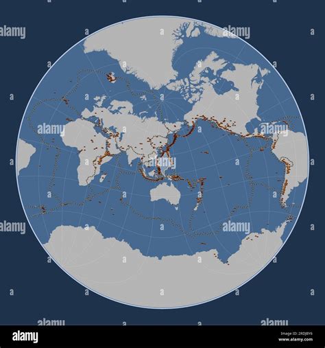 Philippine Sea Tectonic Plate On The Solid Contour Map In The Lagrange Oblique Projection