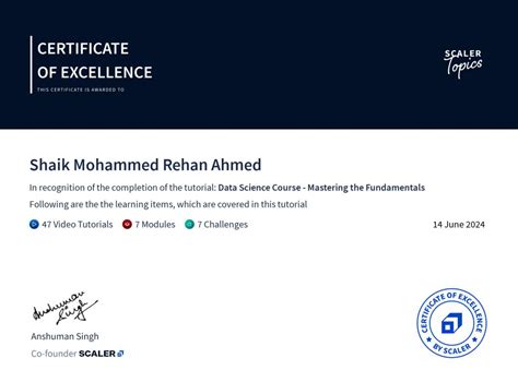 Completed Data Science Tutorial Scaler Rehan Ahmed Posted On The