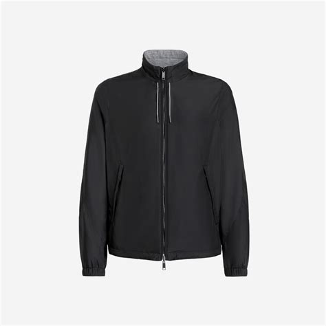 제냐 테크니컬 패브릭 리버시블 브레자 블루종 블랙 그레이 Zegna Kream