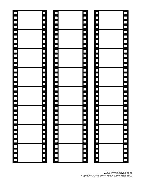 Blank Film Strip Template For A Photo Collage Or Movie Poster Tims