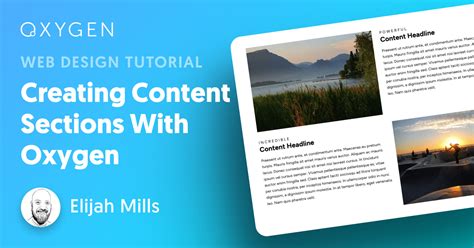 Tutorial Oxygen Basics Creating Content Sections With Oxygen — Oxygen