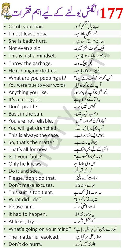 Daily Use English Sentences With Urdu Translation Artofit