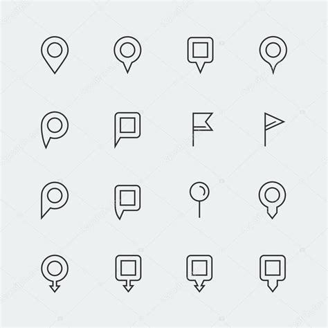 Map Pins Mini Icons Set Stock Vector By Greyj 49280143