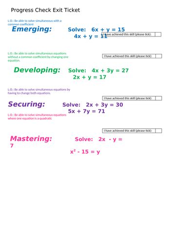 Solving Simultaneous Equations Ks4 Lesson Resources Teaching Resources